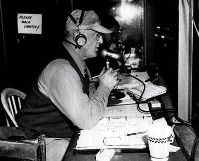 Announcer Frankie Frisch , known as the "Fordham Flash" during his- Old ...