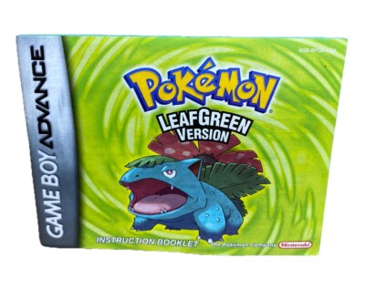Pokemon: Leaf Green Version (Nintendo Game Boy Advance) Instruction ...