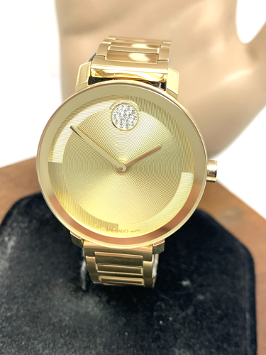 Movado Women's Watch 3601106 Bold Swiss Quartz Gold Dial Stainless ...