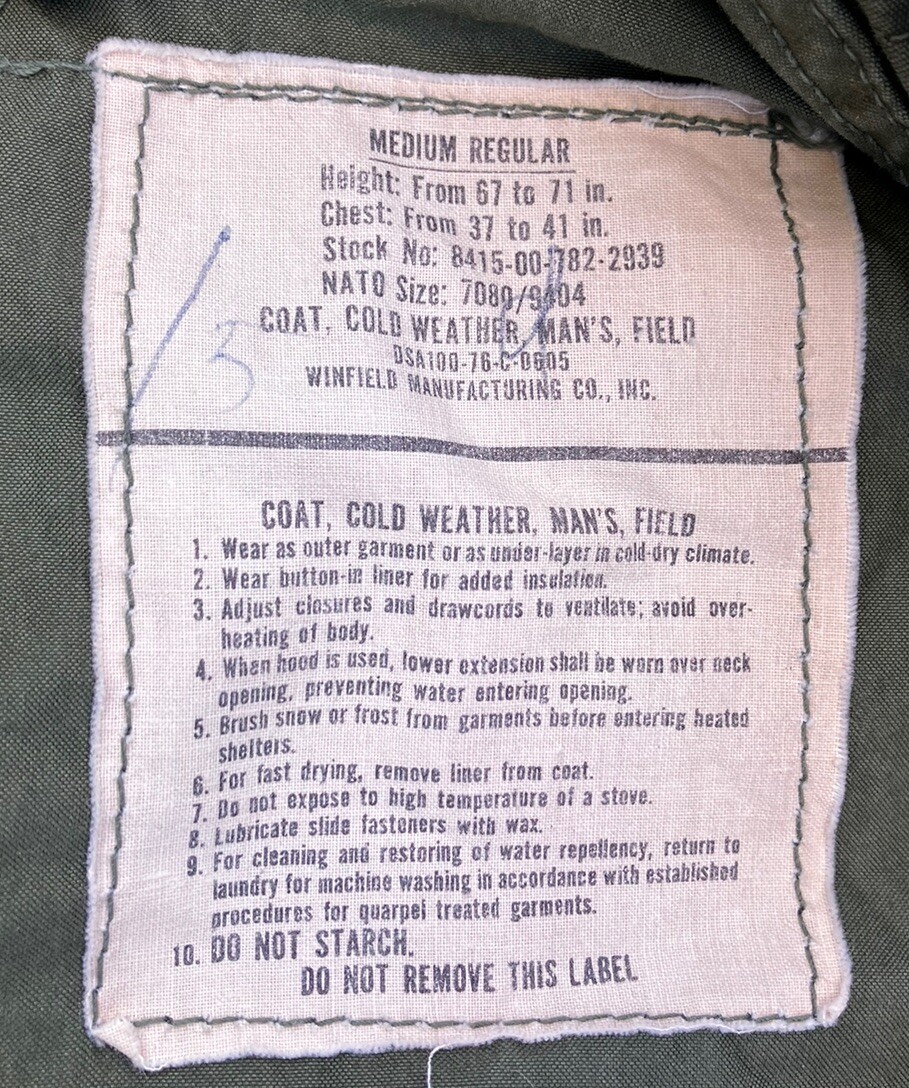 US Military Coat Man’s Cold Weather Field Jacket Coat… - Gem