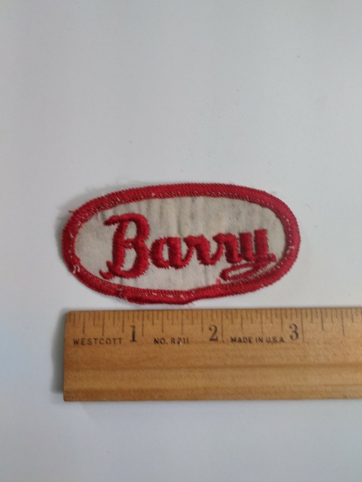 Barry Cloth Cursive Name Patch Vtg 1960s Uniform Shirt RARE VHTF Bronx ...