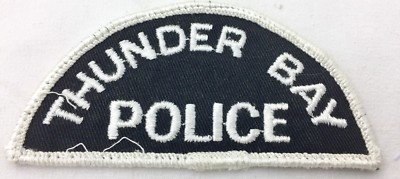 Thunder Bay Police Embroidered Shoulder Patch used White Words &Trim ...