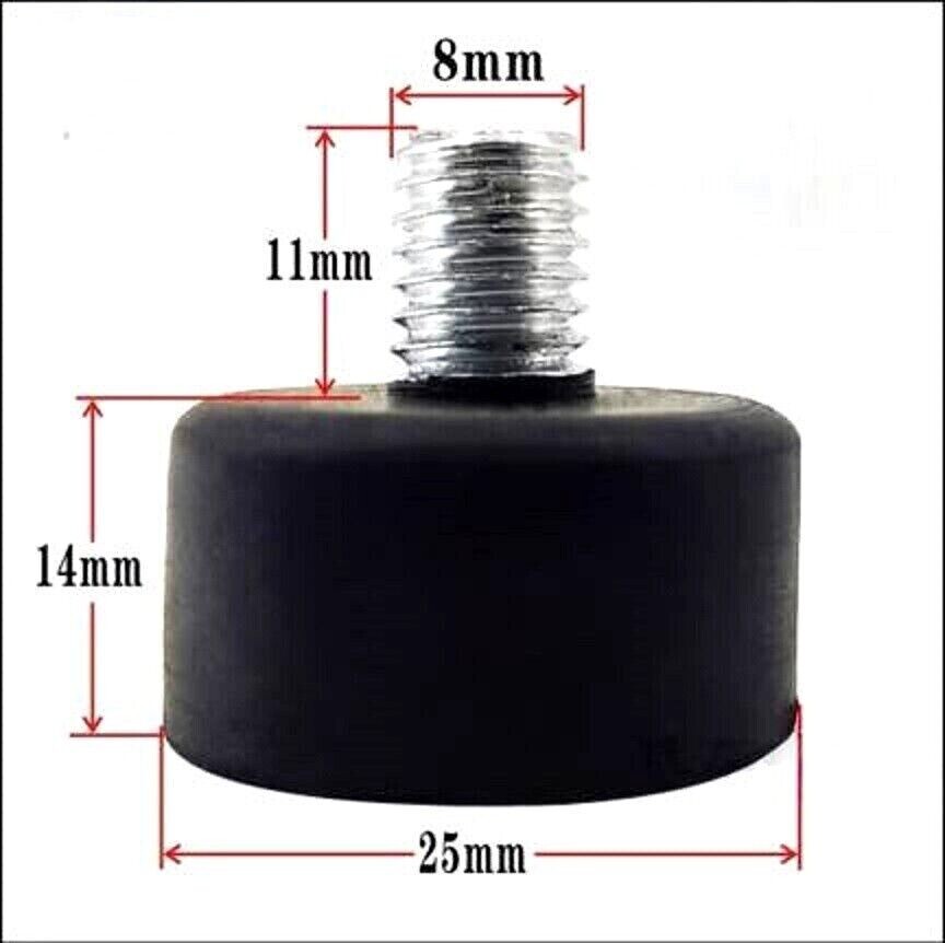 4 Pack M8 Stud Rubber Adjustable Leveling Glide Feet Furniture Table ...