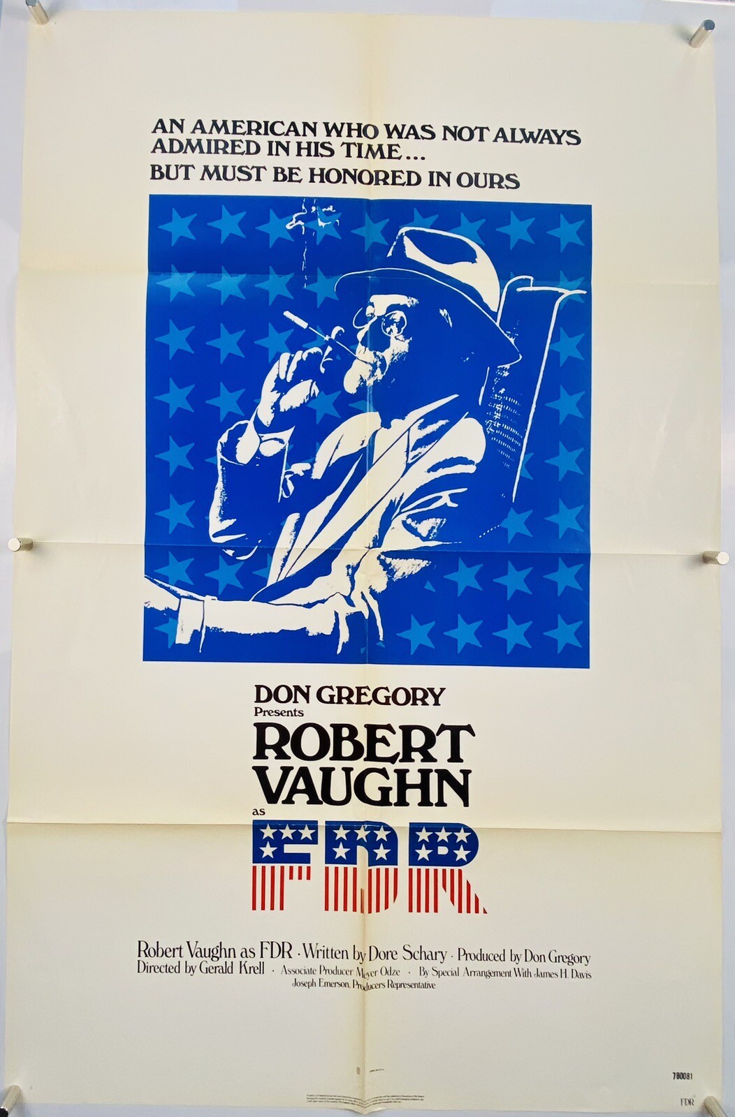 FDR Movie Poster (VeryFine) One Sheet President Robert Vaughn 1978 ...