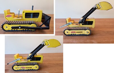 1960s Tonka Bulldozer, Track Front Loader and Trencher Backhoe Loader ...