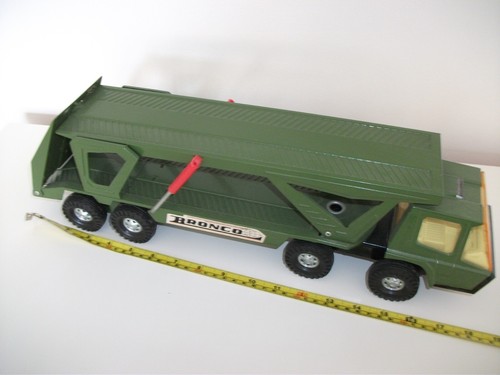 GOZAN BRONCO MADE IN SPAIN ARMY MILITARY TIN TOY TRANSPORTER TRUCK ...