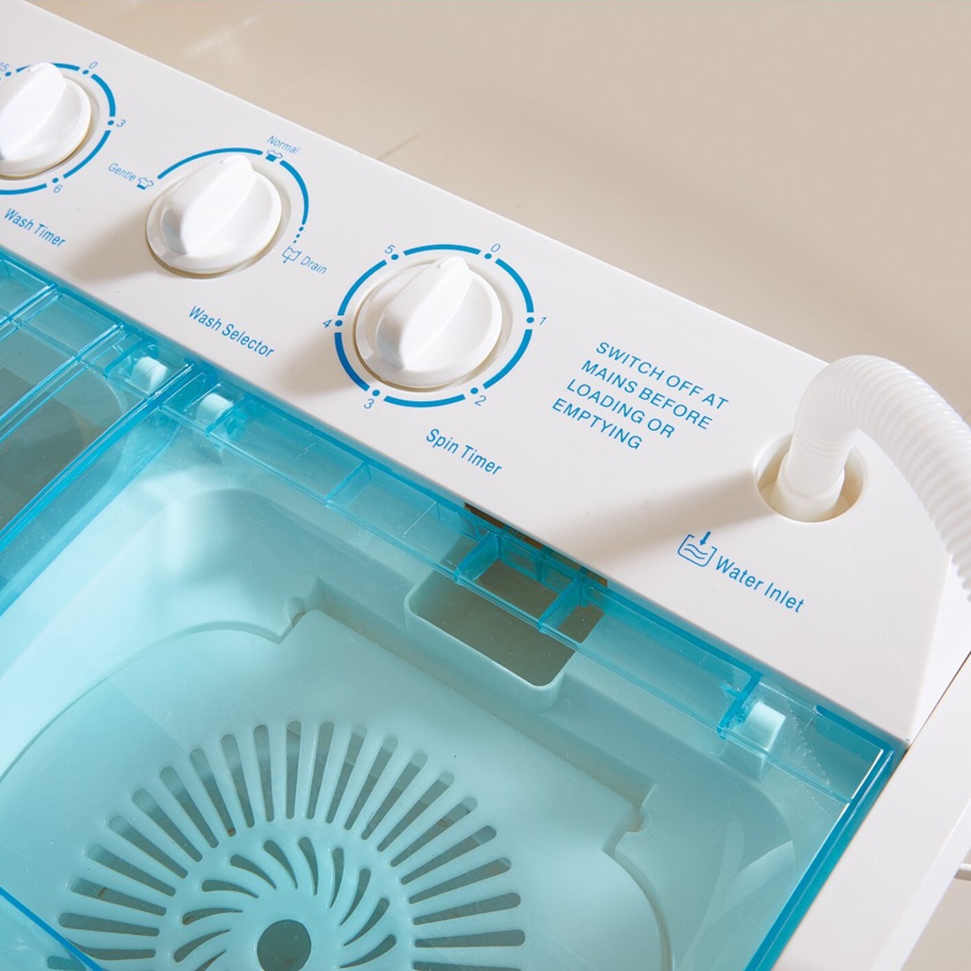 Portable Twin Tub Washing Machine & Spinner Gravity Drain Clothes ...