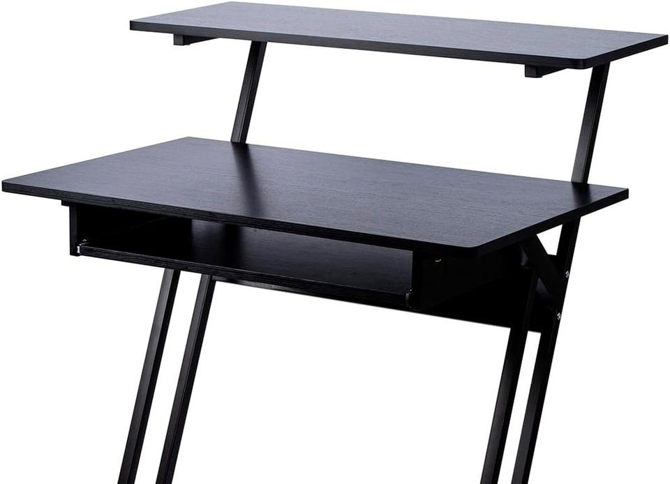 Recording Desk with Raised Platform and Keyboard Tray, Workstation ...