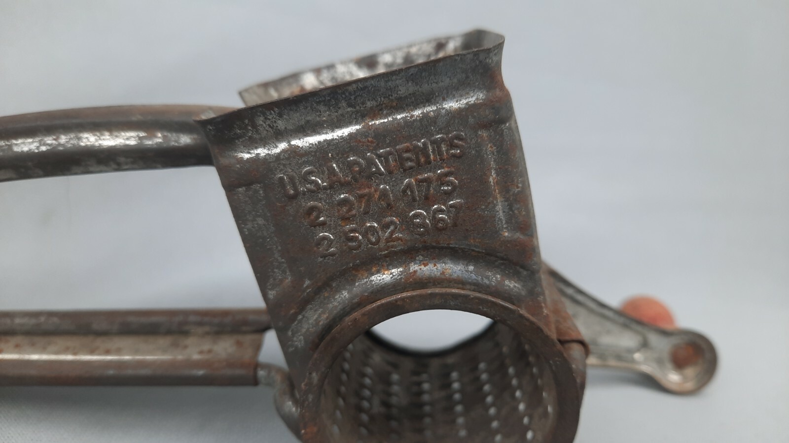 VINTAGE MOULI CHEESE GRATER Made in France METAL w/ RED WOODEN HANDLE ...