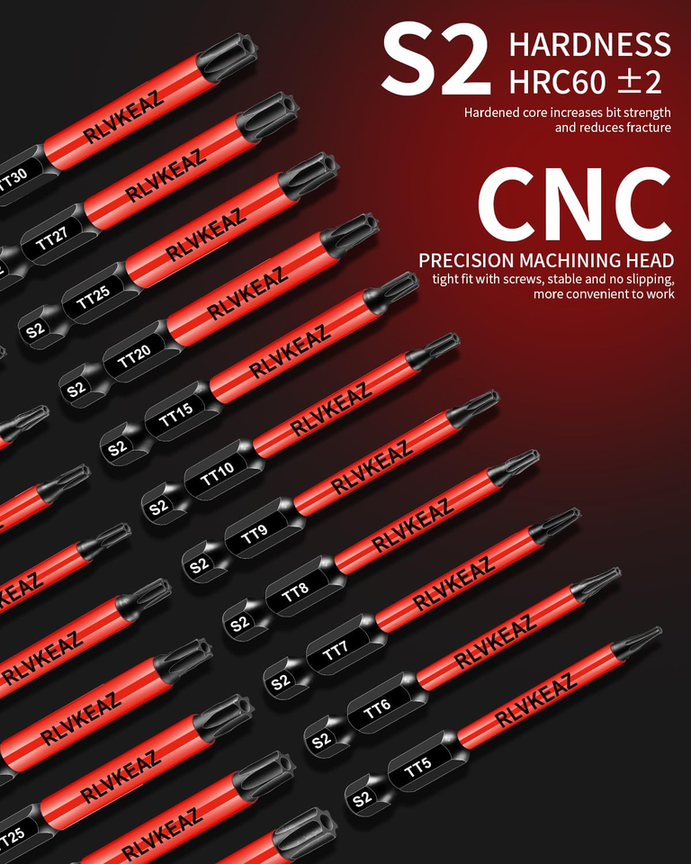 12-Piece Impact Security Torx Bit Set T5-T40, Magnetic High Torque Bits ...