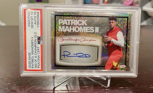 2025 Sage Signature Of A Champion #SOCPMG Patrick Mahomes Gold Auto Gem ...
