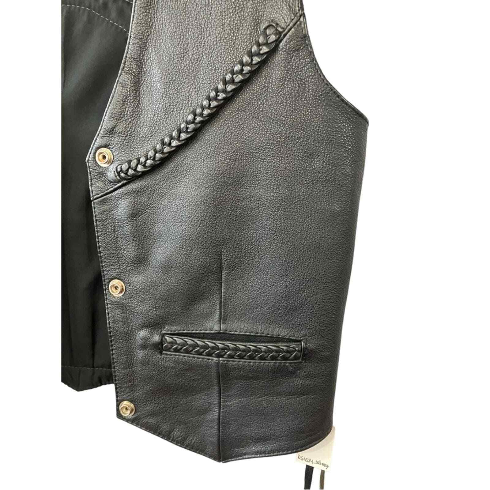 Vintage MOB Genuine Black Leather Motorcycle Biker Ve… - Gem