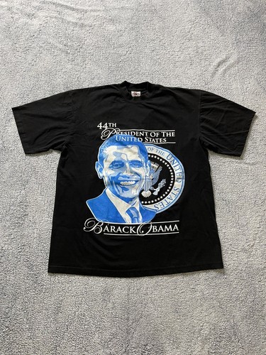 Barack Obama Shirt Mens XL Black Vintage 44th President Of USA Y2K ...