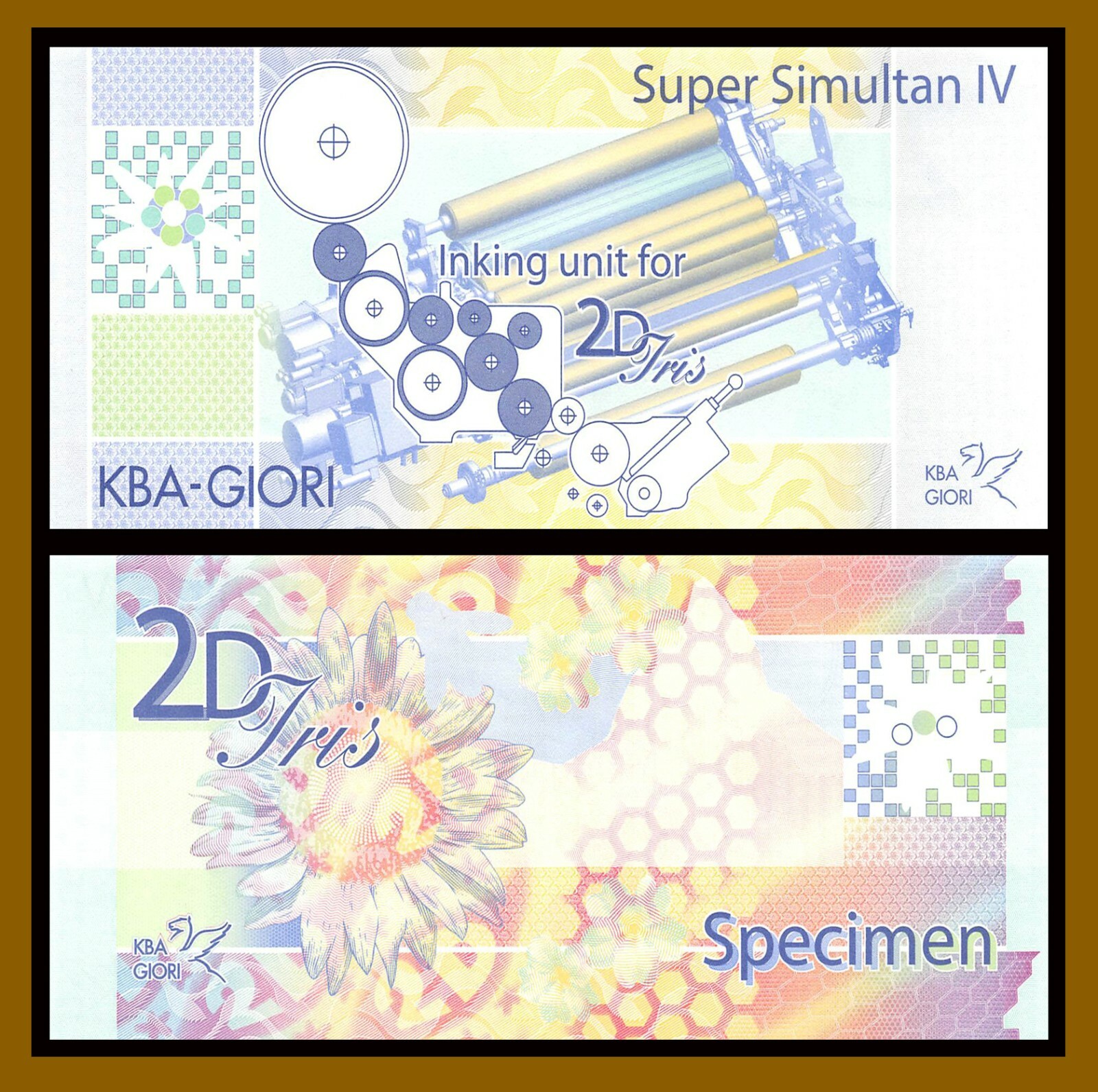 KBA Giori Super Simultan IV 2D Iris Test Note/Specimen Unc | eBay