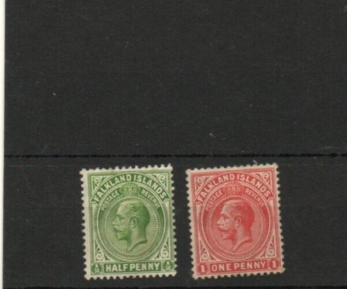 Falkland Islands 1912-20 George V stamps marked as Sg60a and SG61d on ...