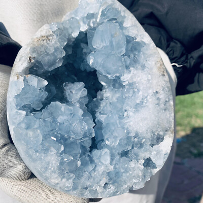 7.89LB Natural Beautiful Blue Celestite Crystal Geode Cave Mineral ...