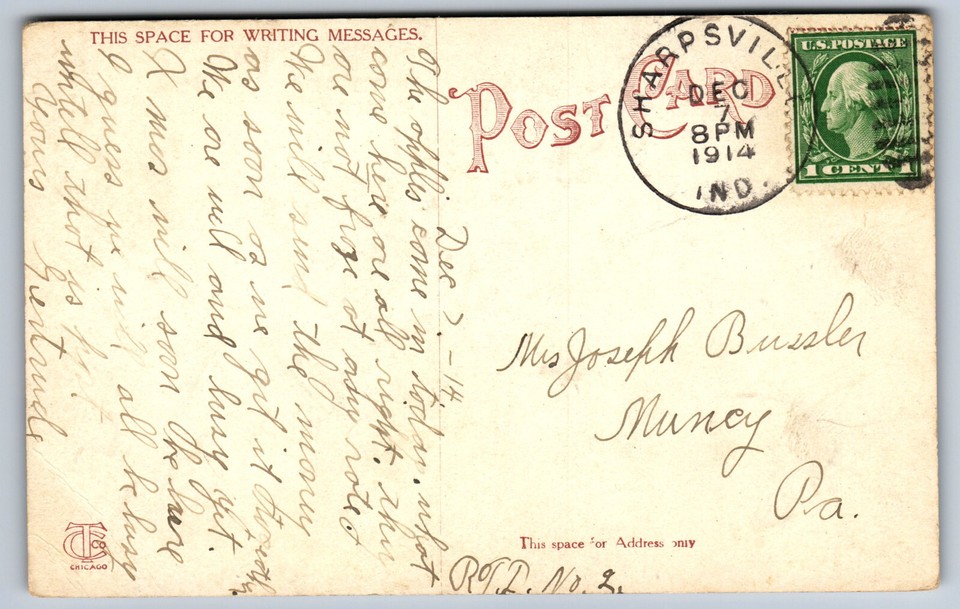 Postcard Indiana IN Steamship Theodore Roosevelt Entering Miching City ...