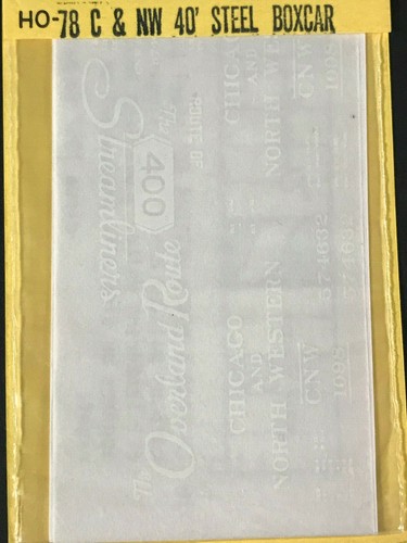 CDS Lettering Dry Transfers HO Scale #78 C&NW Chicago & North Western ...