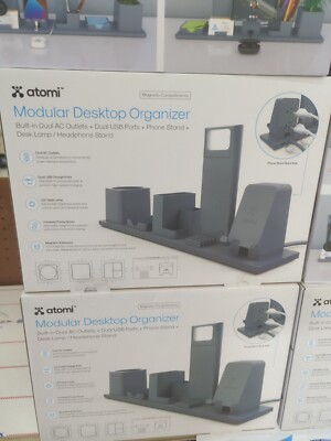 Atomi Magnetic Modular Desktop Organizer Dual USB- Magnetic - Office ...