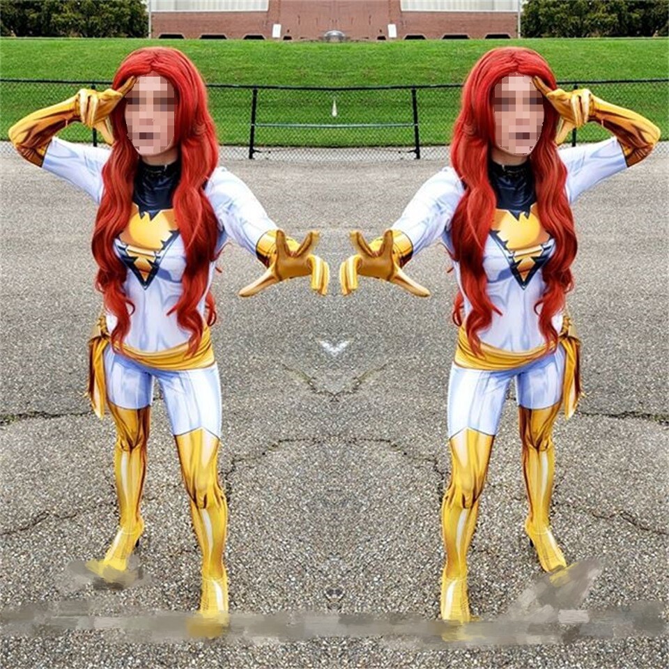 X-men Dark Phoenix Jean Grey Jumpsuit White Cosplay Costume Halloween ...