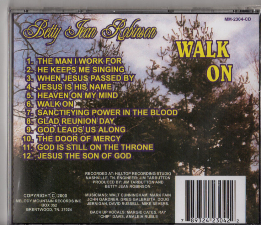 Betty Jean Robinson CD, Walk On NEW & SEALED. FAST FIRST CLASS SHIPPING ...
