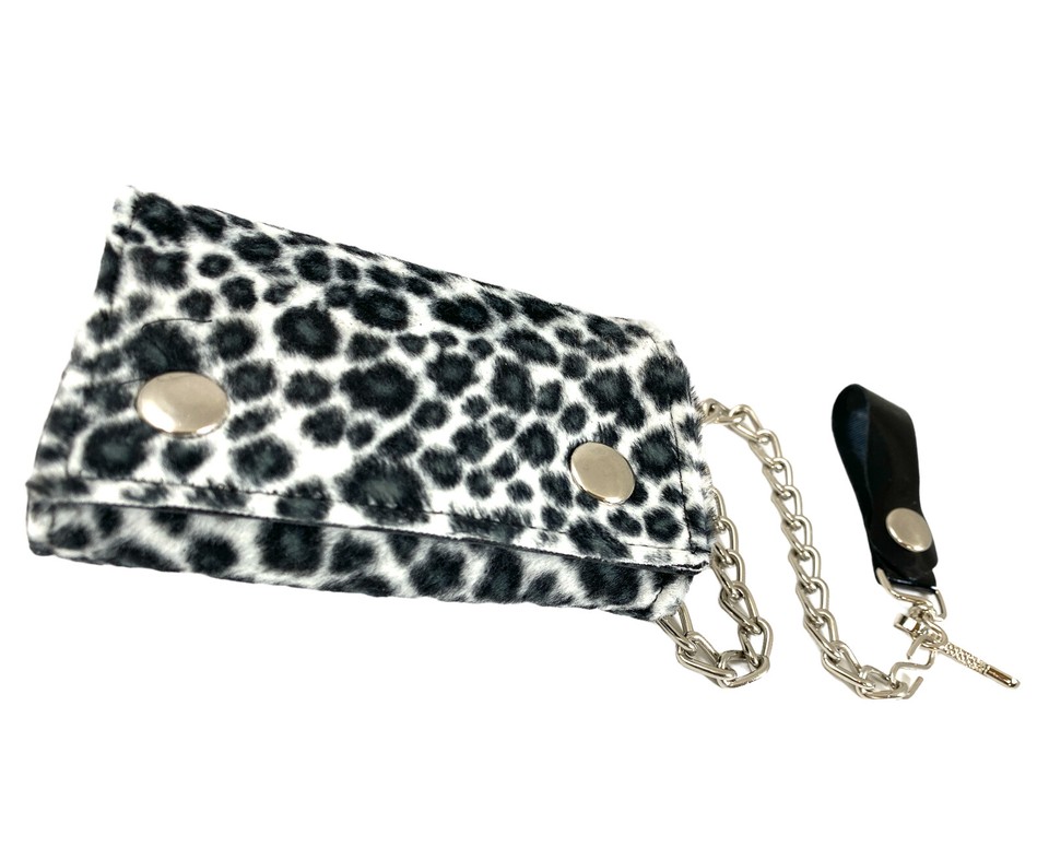 Leopard Bikers wallet with chain Punk Rock Goth Rockabilly Red Brown ...