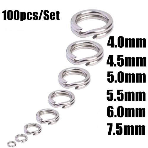 3#-8# Durable Fish Connector Swivel Snap Stainless Steel Fishing Split Rings | eBay Australia