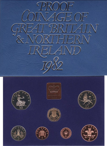 Proof Coin Set 1982 Decimal 50p Fifty Pence - 1/2p Royal Mint Auction ...