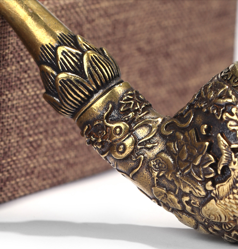 Brass Vintage Tobacco Smoking Pipe Cigarette Holder Filter Handicraft ...