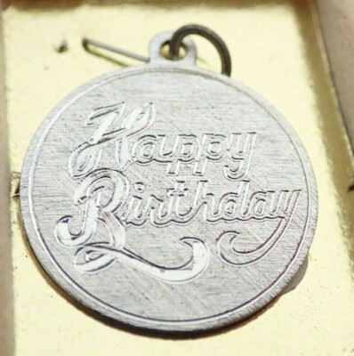 Vintage Griffith Sterling "Happy Birthday" 7/8" Etched Pendant Bracelet ...
