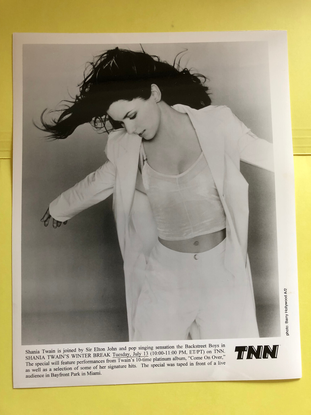 Shania Twain "Winter Break" on TNN , original vintage press headshot ...