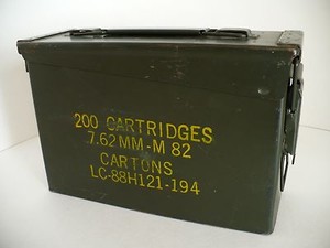 US Army Military Green Metal M82 (M19A1) Ammo Ammunition Cartridge Box ...