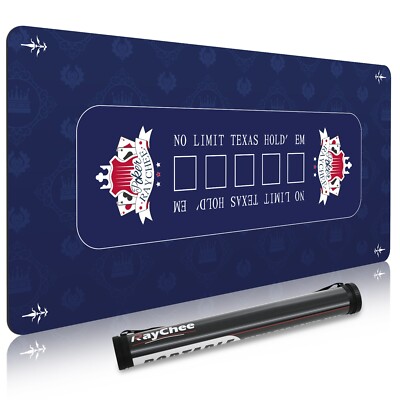 70"x35" Poker Mat Poker Table Top Portable Rubber Mat Texas Hold'em 6-8 ...