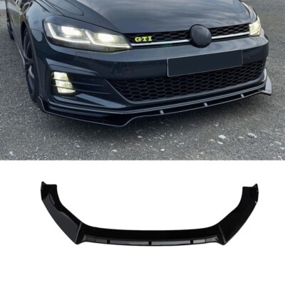 For VW Golf MK7 MK7.5 R GTD GTI TSI TDI Front Splitter Spoiler Lip Kit ...