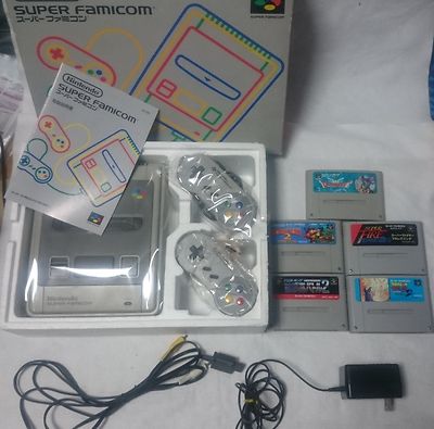 complete! 5Games+Nintendo Super Famicom Console System Boxed Ship Free ...