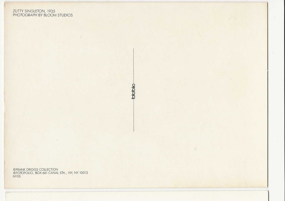 ZUTTY SINGLETON 1935 PHOTOGRAPH BY BLOOM STUDIOS | eBay