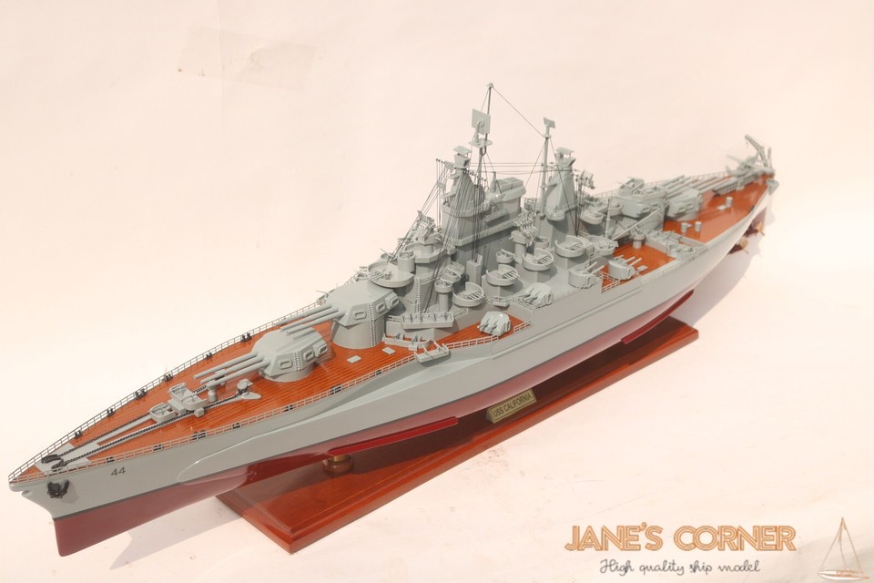 USS CALIFORNIA (BB-44) battle ship 100cm (39.4") - High quality wooden ...