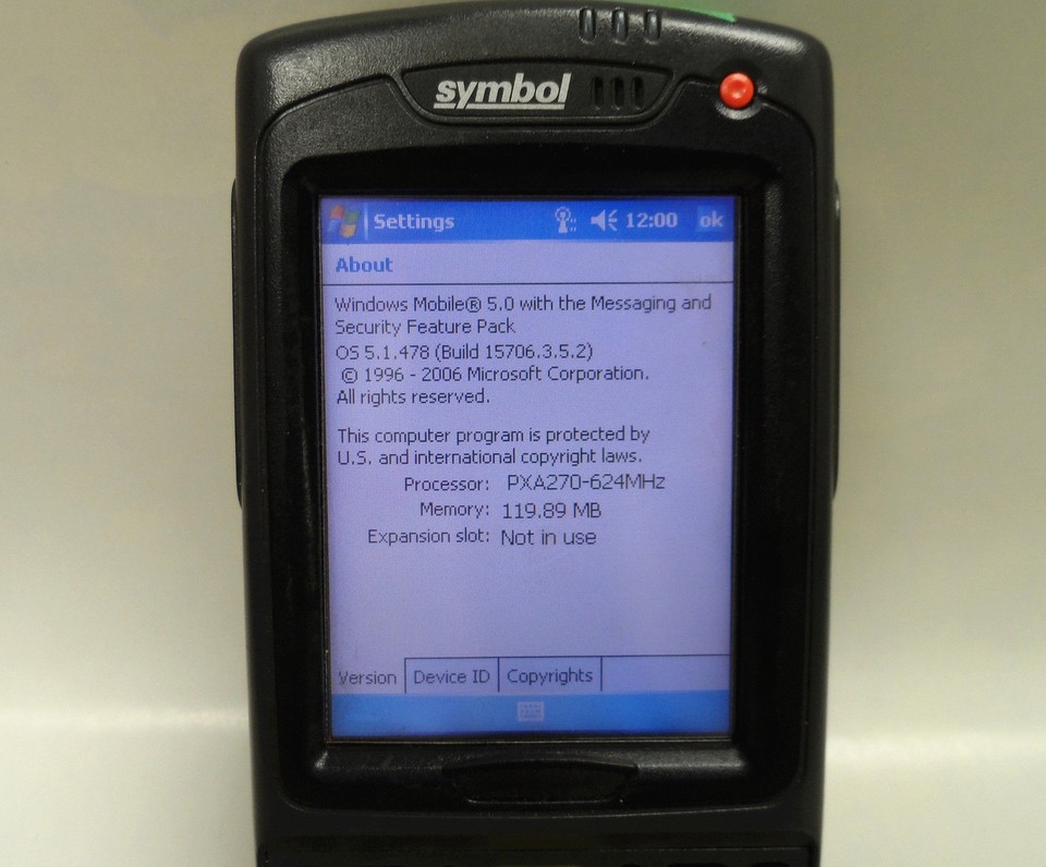 Motorola Symbol Pocket PC Barcode Scanner MC70 MC7090-PU0DCQFA8WR w ...