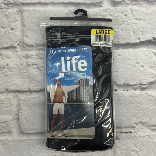 Vintage Jockey Boxer Briefs Men’s LARGE Sport Short LIFE Black Fly ...