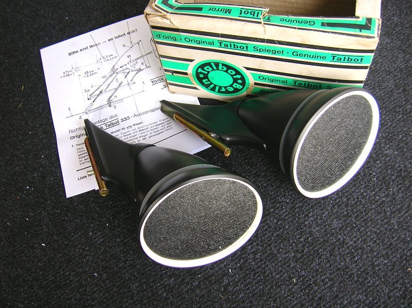 TALBOT 333 VINTAGE BLACK MIRROR PORSCHE 911 BMW 02 CAR ACCESSORY ...