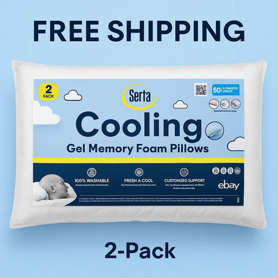 Serta 2-Pack Gel Memory Foam Cluster Bed Pillows FREE SHIPPING ...