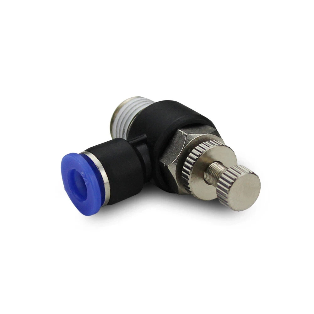 5 Pcs, Air Flow Control Valve Tube OD 6mm X 1/4" NPT Pneumatic Push In ...