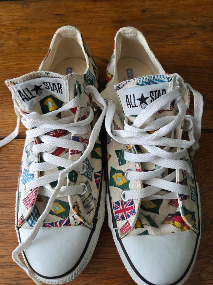 Rare Converse All Star Flag Pattern Low Top Multicolor Canvas Sneakers ...