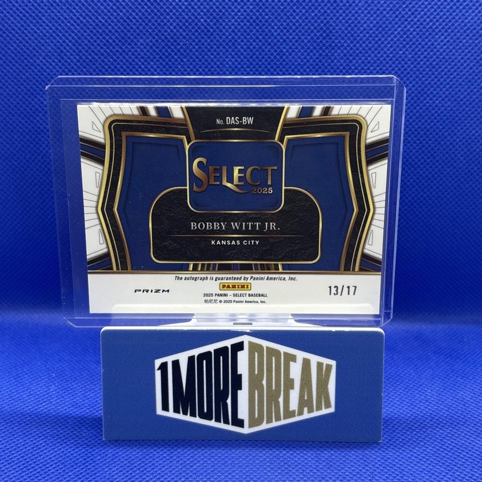 2025 Panini Select Bobby Witt Jr. Diamond Action FOTL MOJO Prizm Auto ...