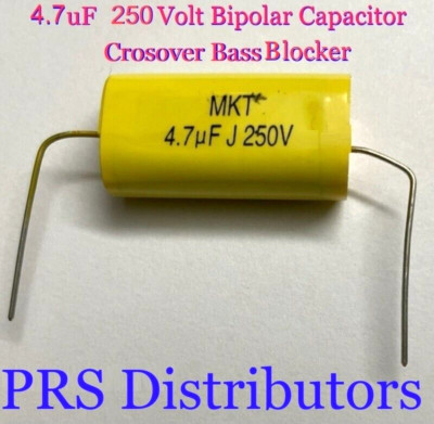 CAPACITOR 4.7uF 250V BIPOLAR BASS BLOCKER SPEAKER TWEETER CROSSOVER 4 ...