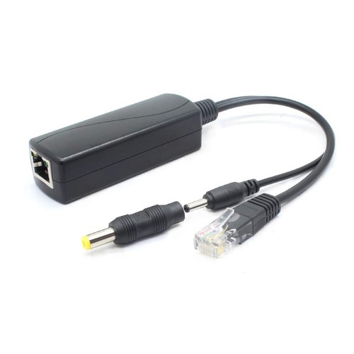 5V PoE Splitter 48V to 5V 2.4A Adapter Plug 3.5mm x 1.35mm 5.5mm x 2 ...
