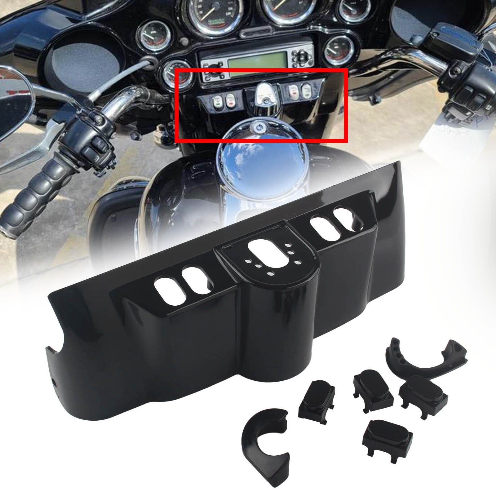 Vivid Black Inner Fairing Switch Cap Kit For Harley Street Electra ...