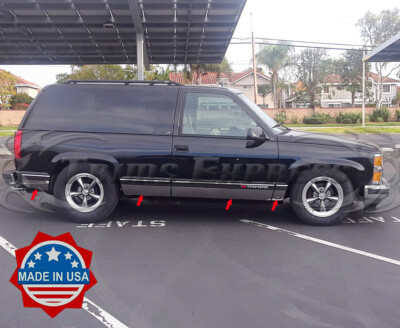 1995-1999 Chevy Tahoe 2Dr No Flare Rocker Panel Trim Stainless FL 8Pc 6 ...