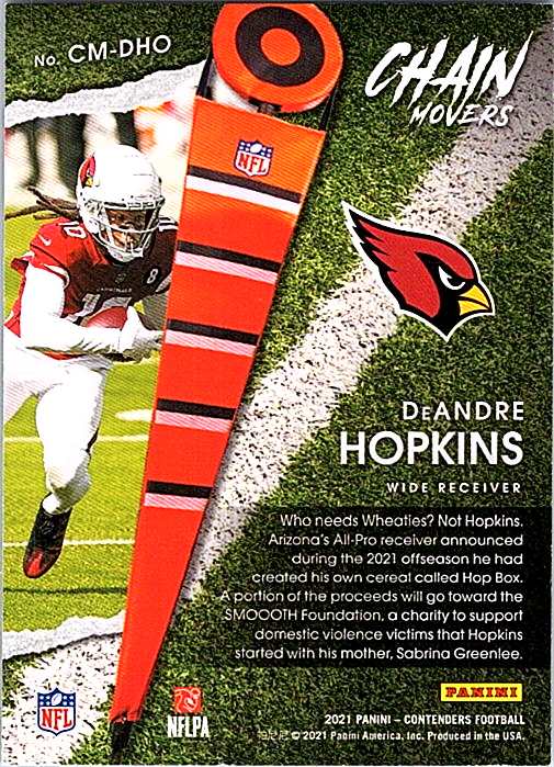 2021 Panini Contenders Football Chain Movers CM-DHO DeAndre Hopkins ...