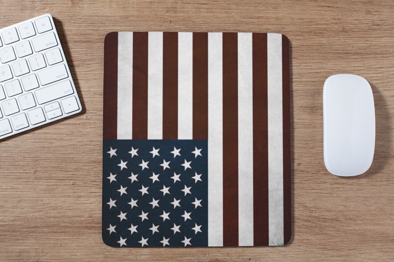 American Flag Mousepad Gaming USA Flag Mouse Pad For Laptop PC Desk Mat ...